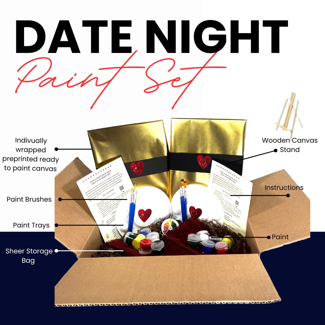 At-home Couples Paint and Sip, DIY Couples Paint Night Sip and Paint ...