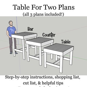 Table for Two Plans - Etsy