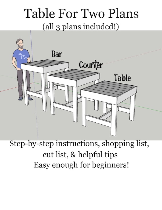 Table for Two Plans - Etsy