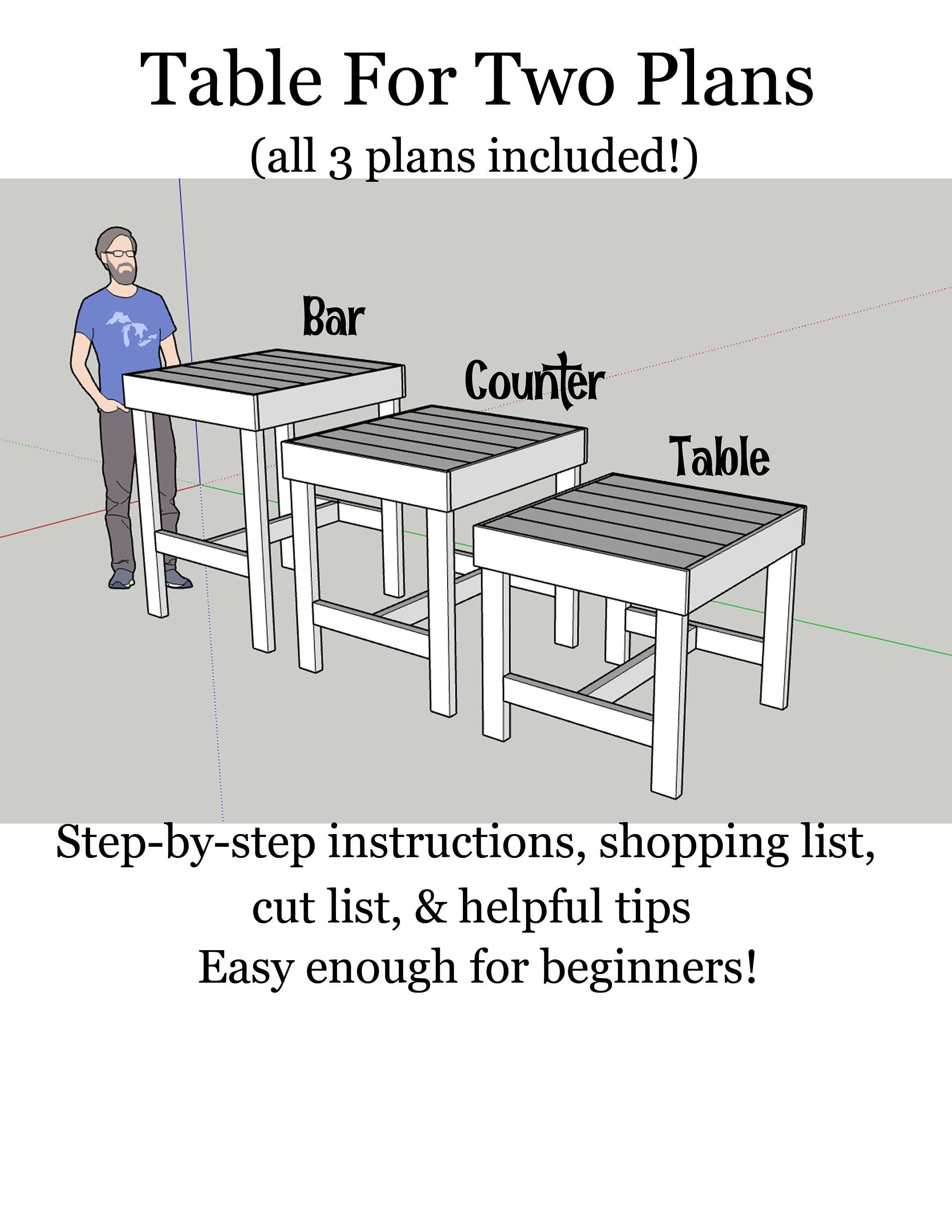 Table for Two Plans - Etsy