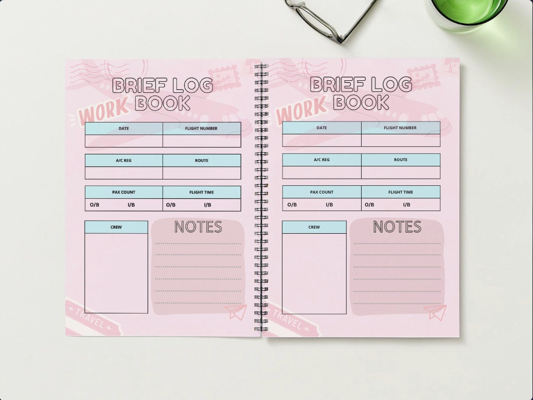 Aircraft Cabin Crew Log Book Briefing Book - Etsy
