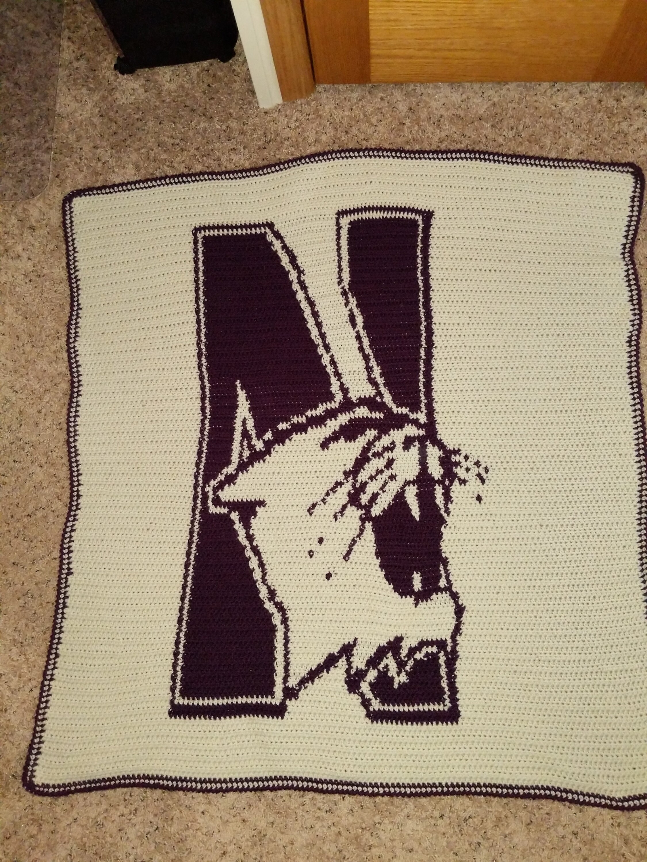 University/college Throw Afghan/blanket - Etsy