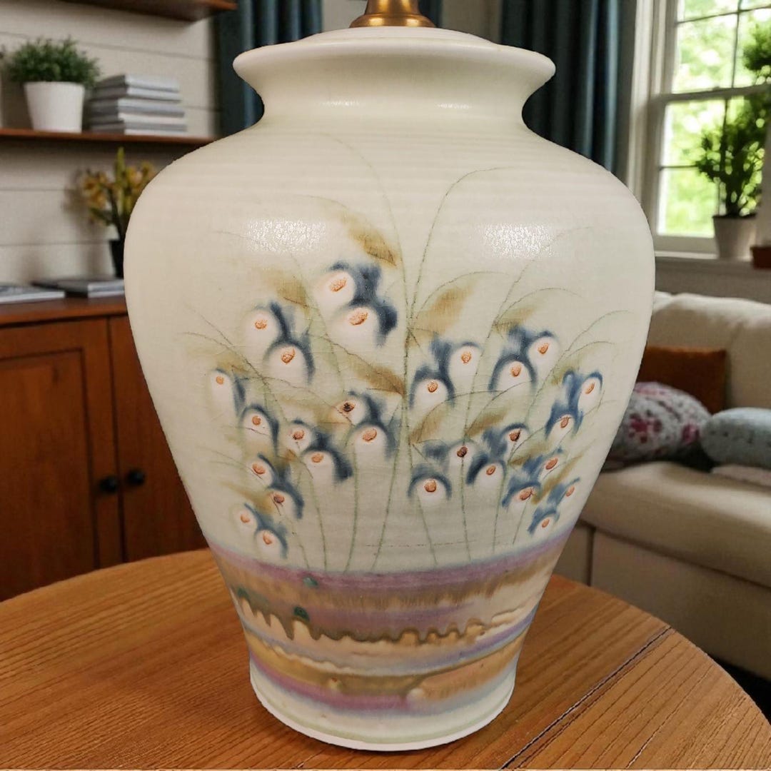 Vintage Joseph Panacci Studio Art Pottery Table Lamp: Signed Porcelain ...
