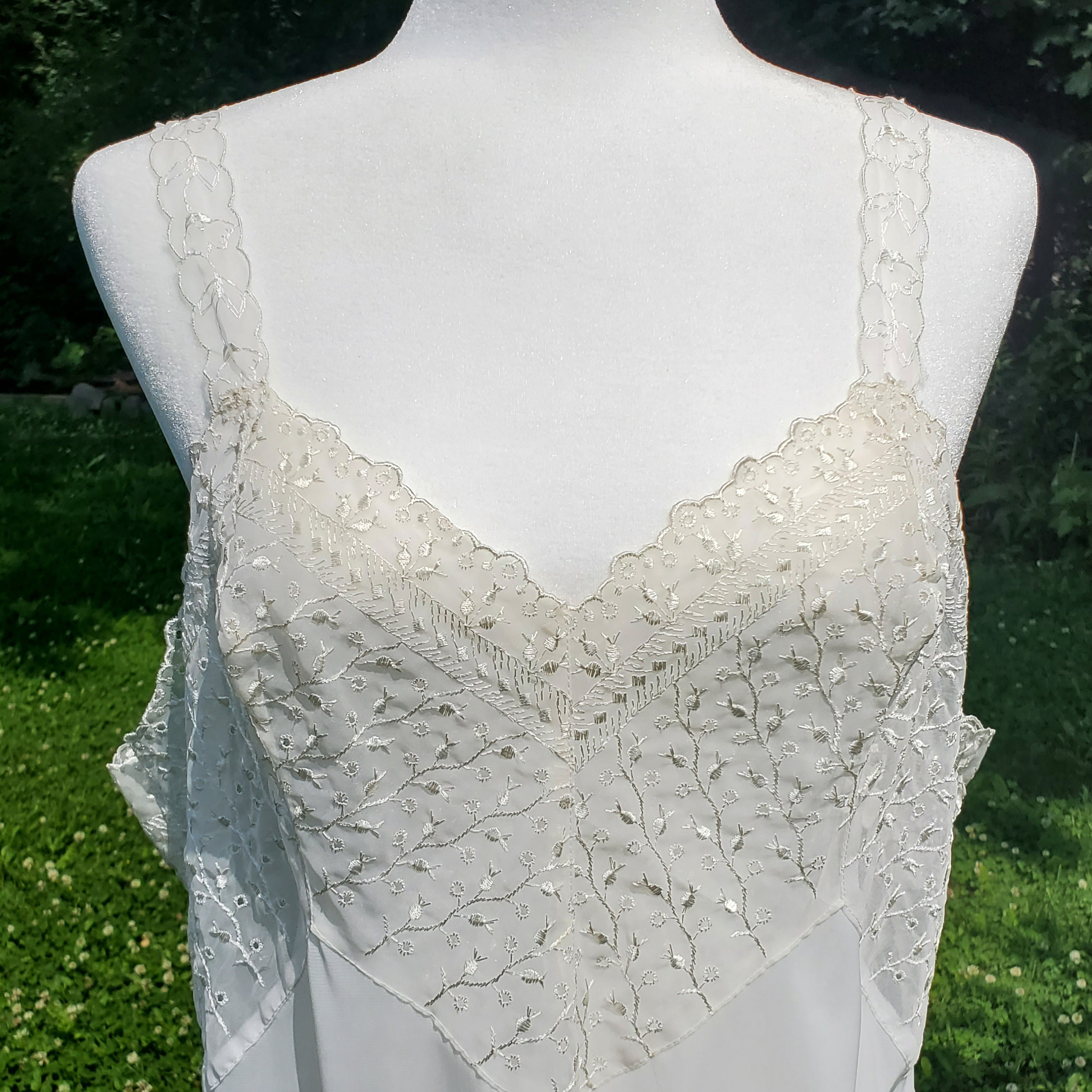 Vintage Dore Lingerie Negligee Full Slip Dress Sheer Lace M L Nightgown Ivory - Etsy
