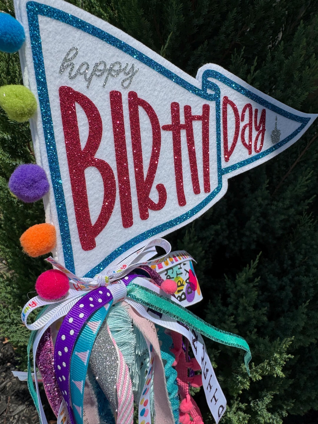 Glitter Happy Birthday Pennant Party Flag Decor Photo Prop Kids ...