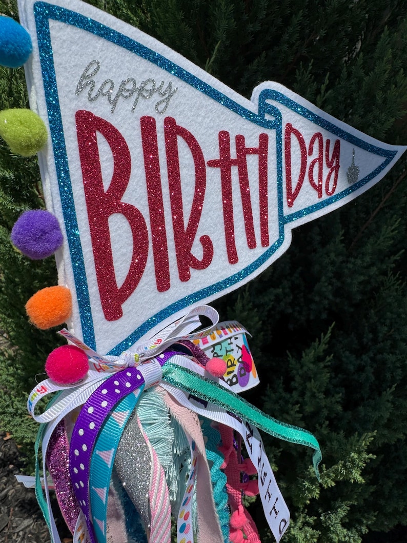 Glitter Happy Birthday Pennant Party Flag Decor Photo Prop Kids ...