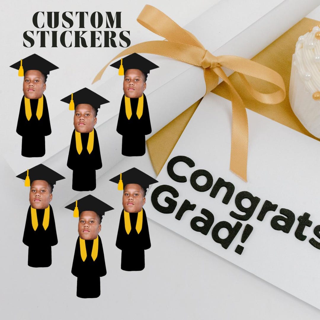 Graduation Fat Head Sticker Pack Custom Grad Party Decor Graduation ...