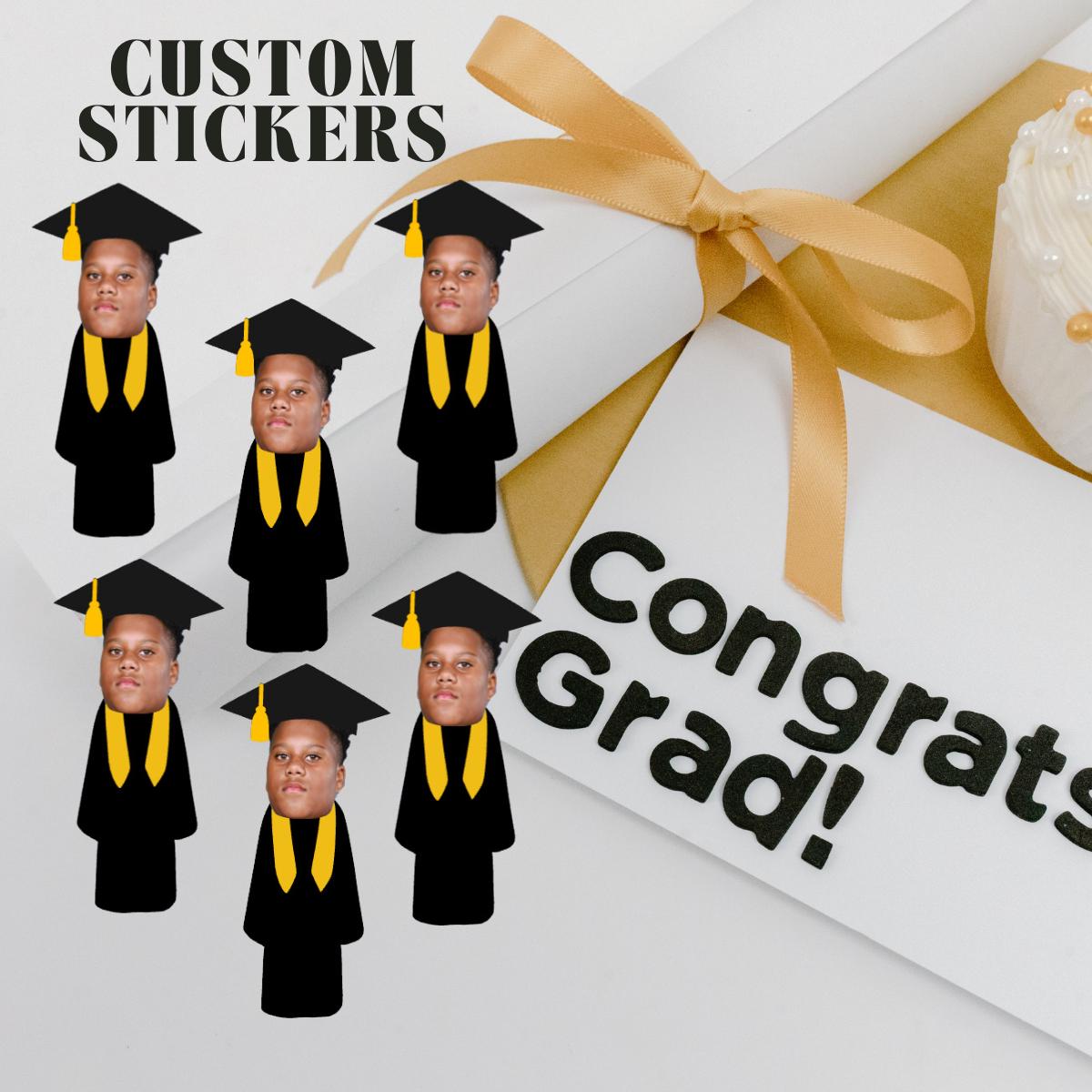 Graduation Fat Head Sticker Pack | Custom Grad Party Decor | Graduation ...