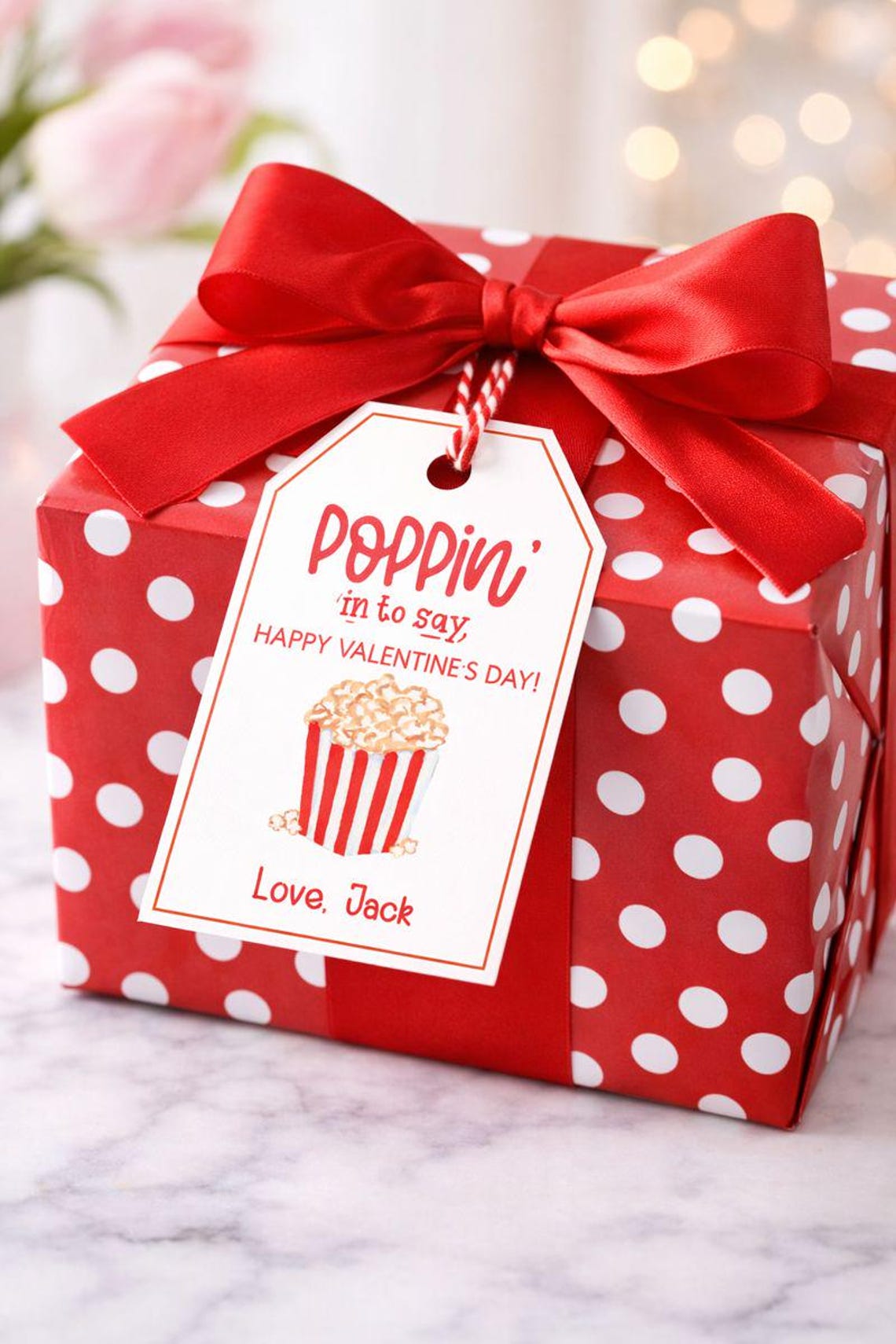 Popcorn Valentine Gift Tags Poppin’ Valentine Tag for Kids Classroom ...