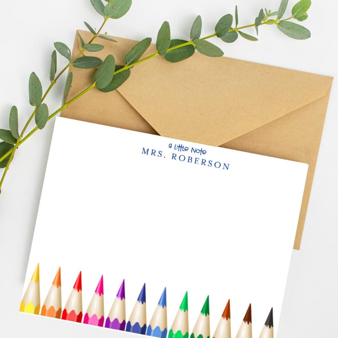Personalized Teacher Note Cards for Art Teacher Appreciation Gifts ...