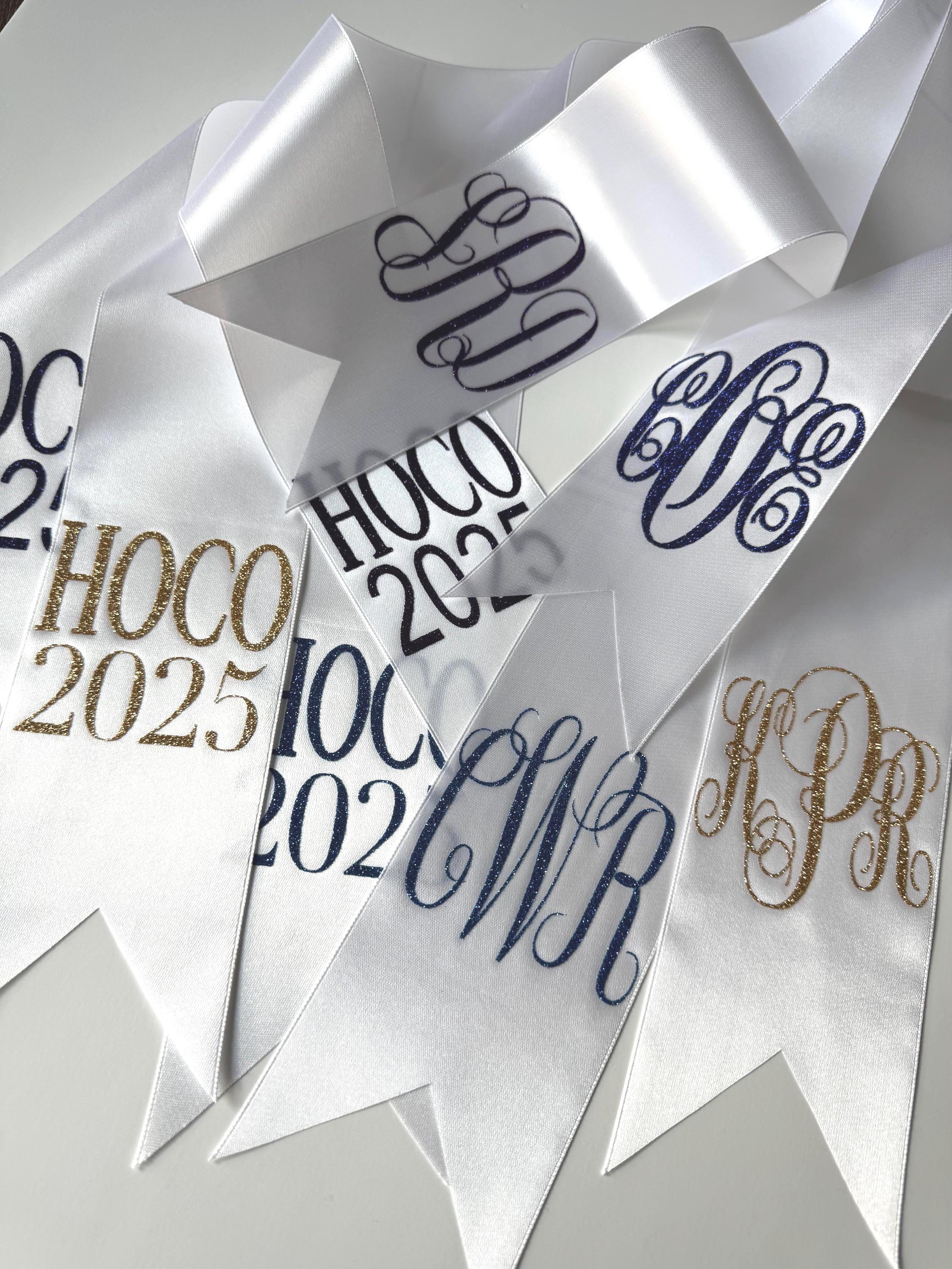 Personalized Monogram Bouquet Sash HOCO Monogrammed Sash HOCO Flower ...