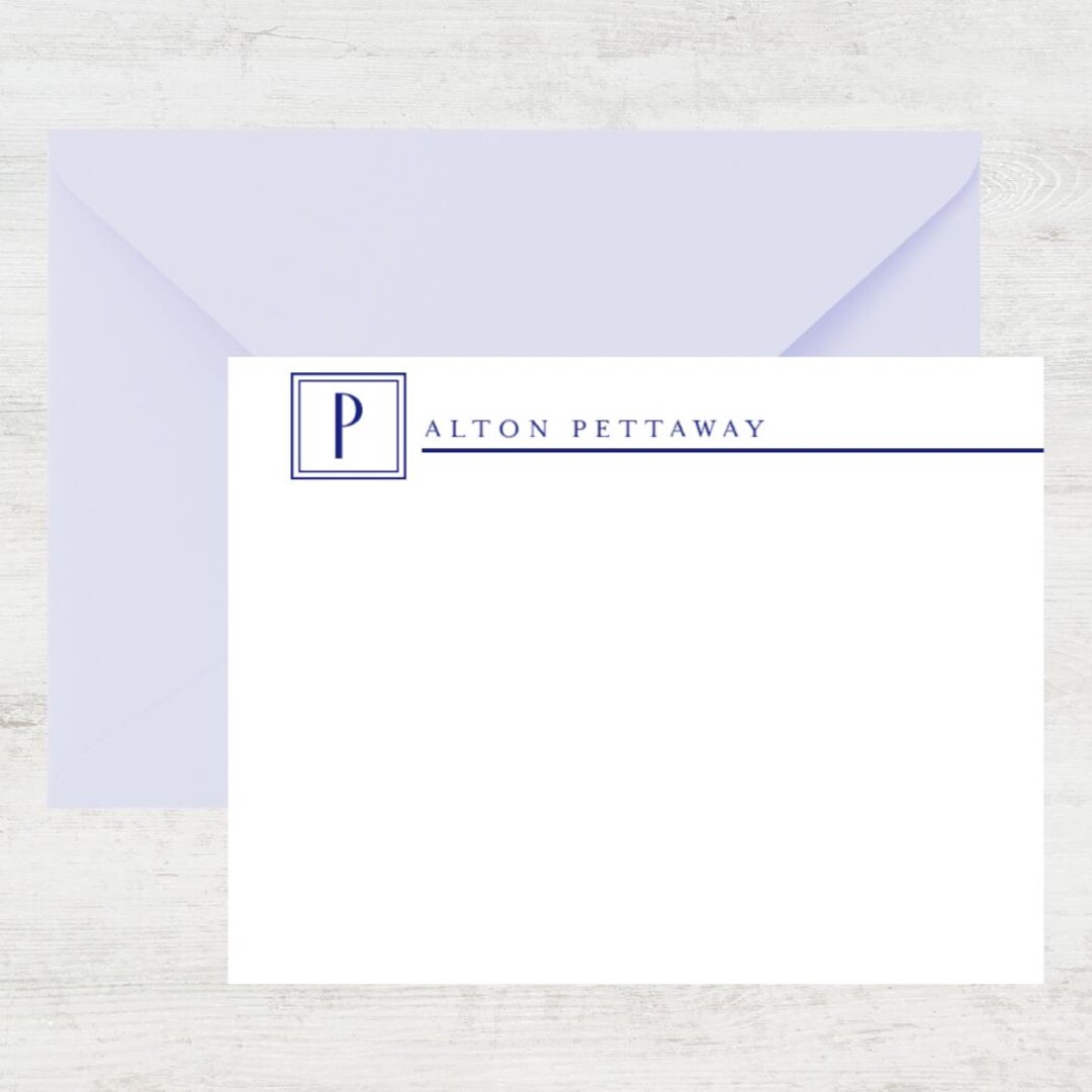 Personalized Monogram Stationery Set of Men's Monogram Notecards ...