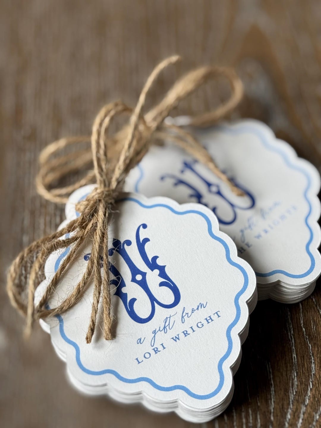 Monogram Gift Tag for Bridal Shower or Baby Shower Custom Gift Tags ...