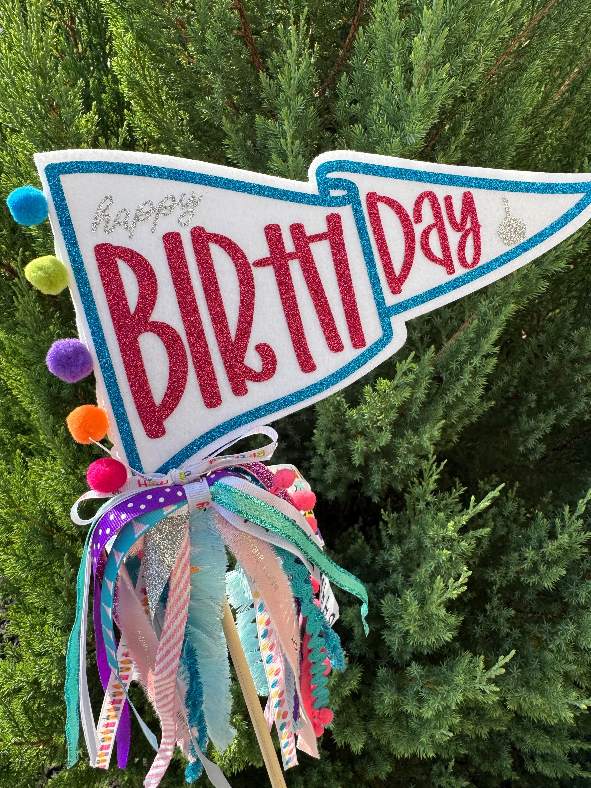 Glitter Happy Birthday Pennant Party Flag Decor Photo Prop Kids ...
