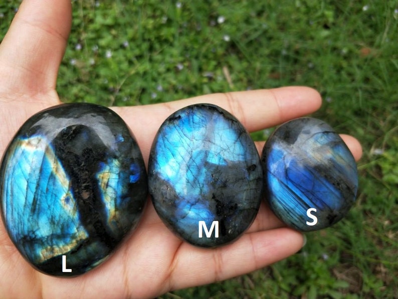 Flashy Labradorite Palm Stone in 3 Sizes - Etsy