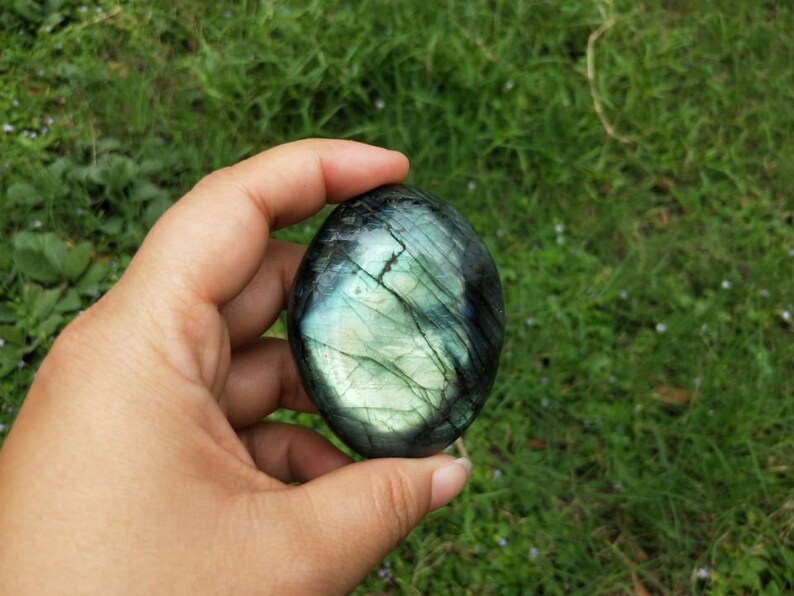 Flashy Labradorite Palm Stone in 3 Sizes - Etsy