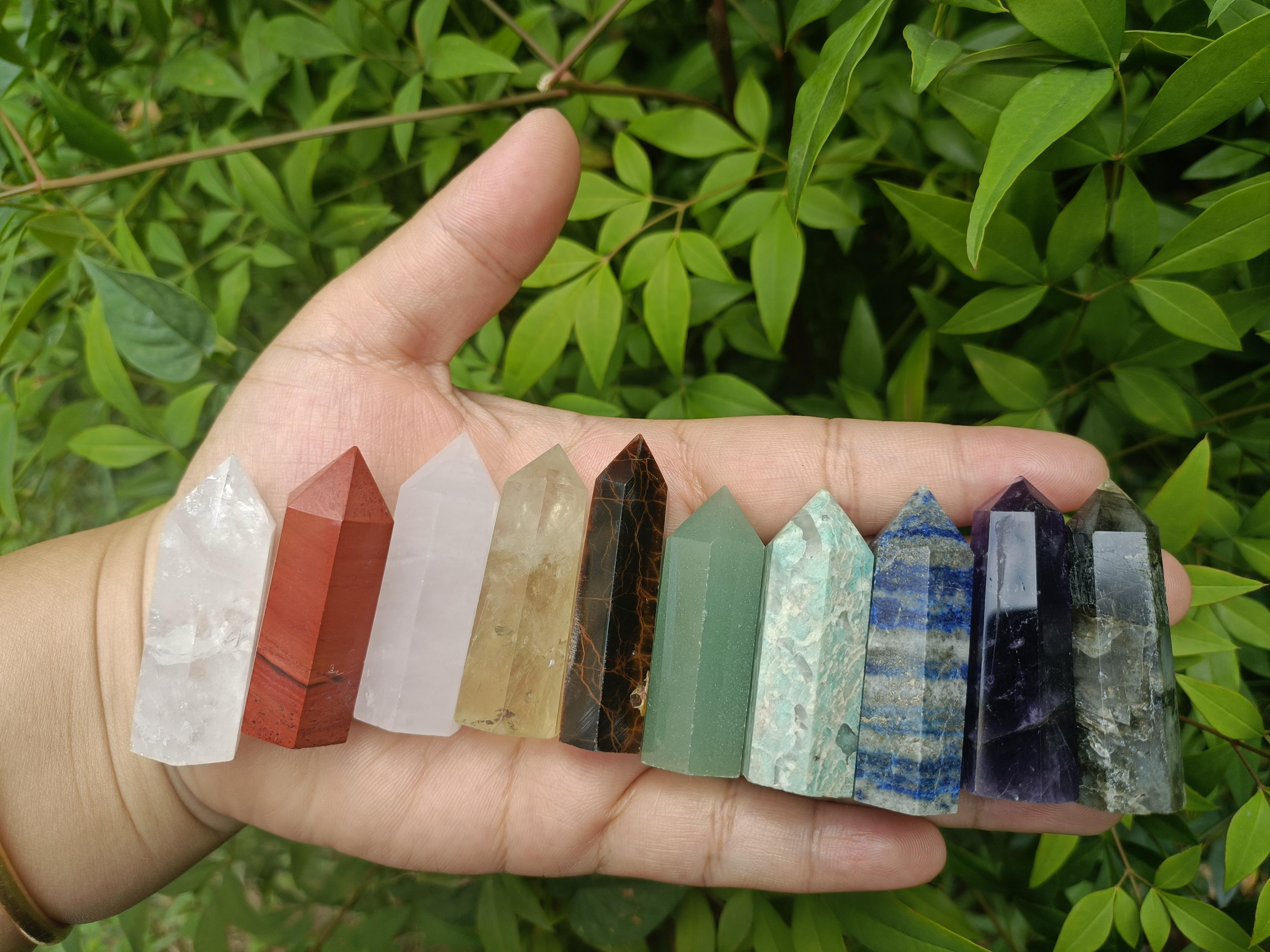 Crystal Tower Set of 10 in a Gift Box: Choose Your Natural Crystal ...