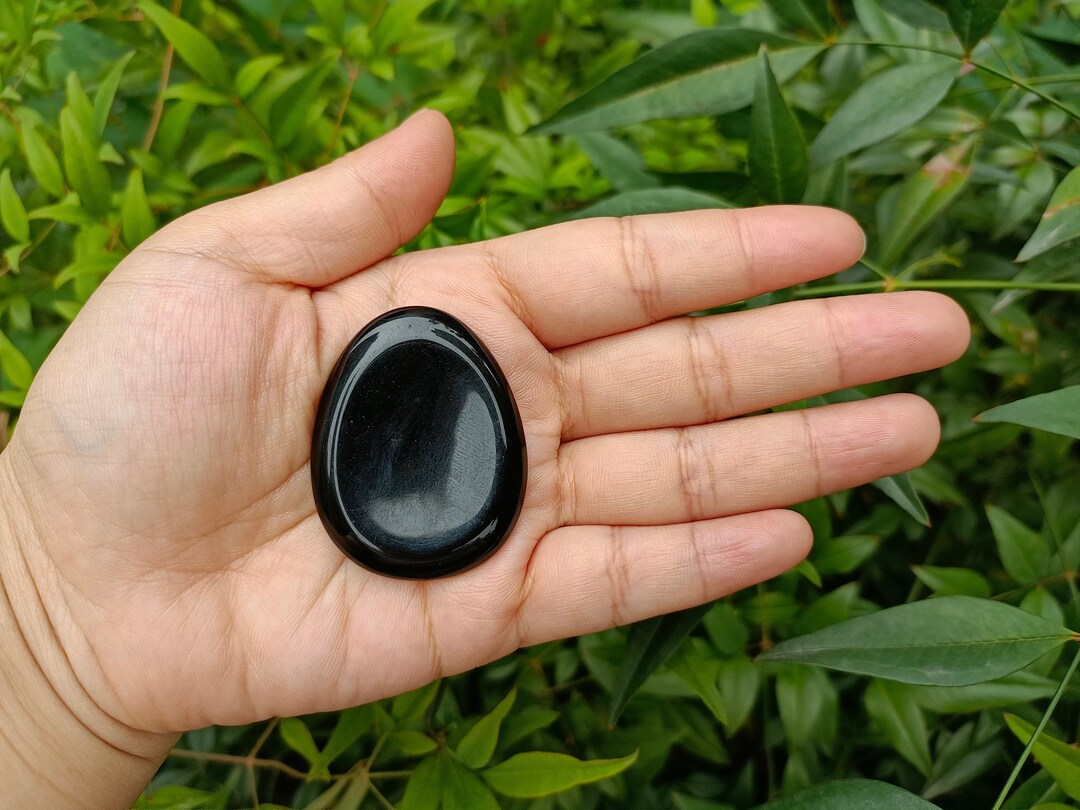 Black Obsidian Worry Stone - Etsy
