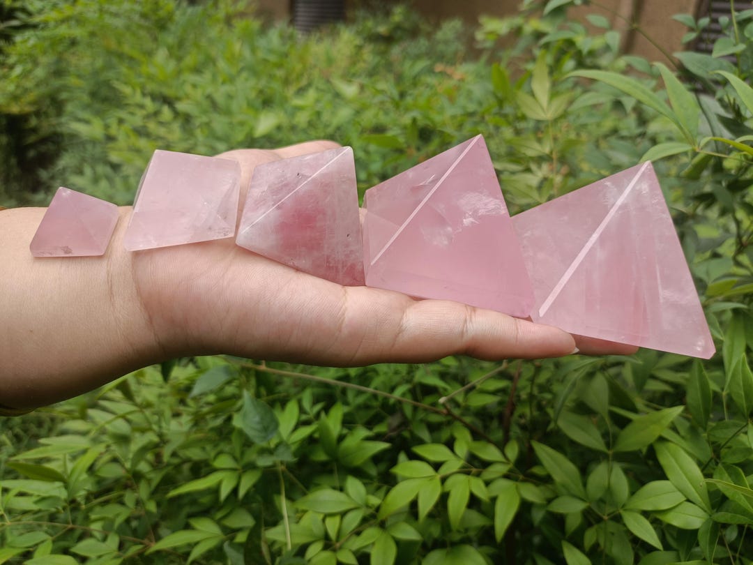 Rose Quartz Pyramid, Crystal Pyramid in Many Sizes - Etsy