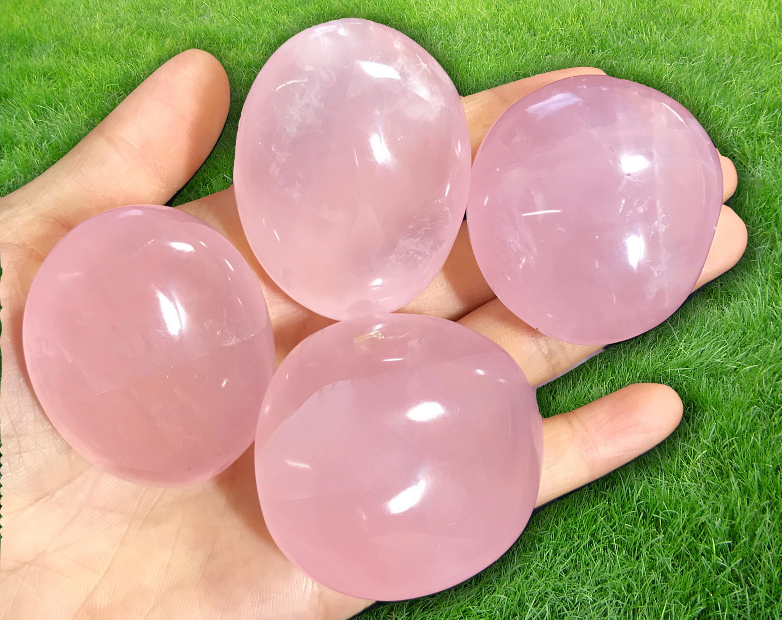 Large Rose Quartz Palm Stone Rose Quartz Polished Stones | Etsy