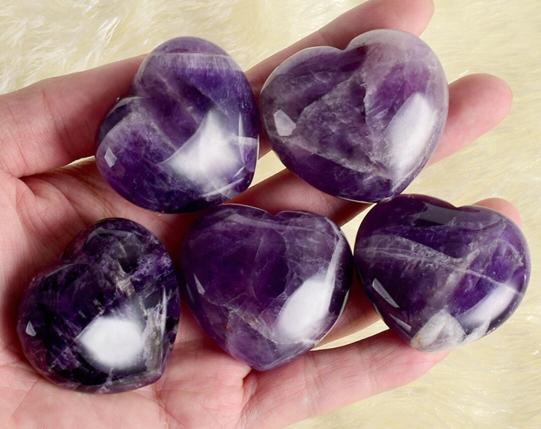AAA Large Amethyst Puffy Heart - Etsy