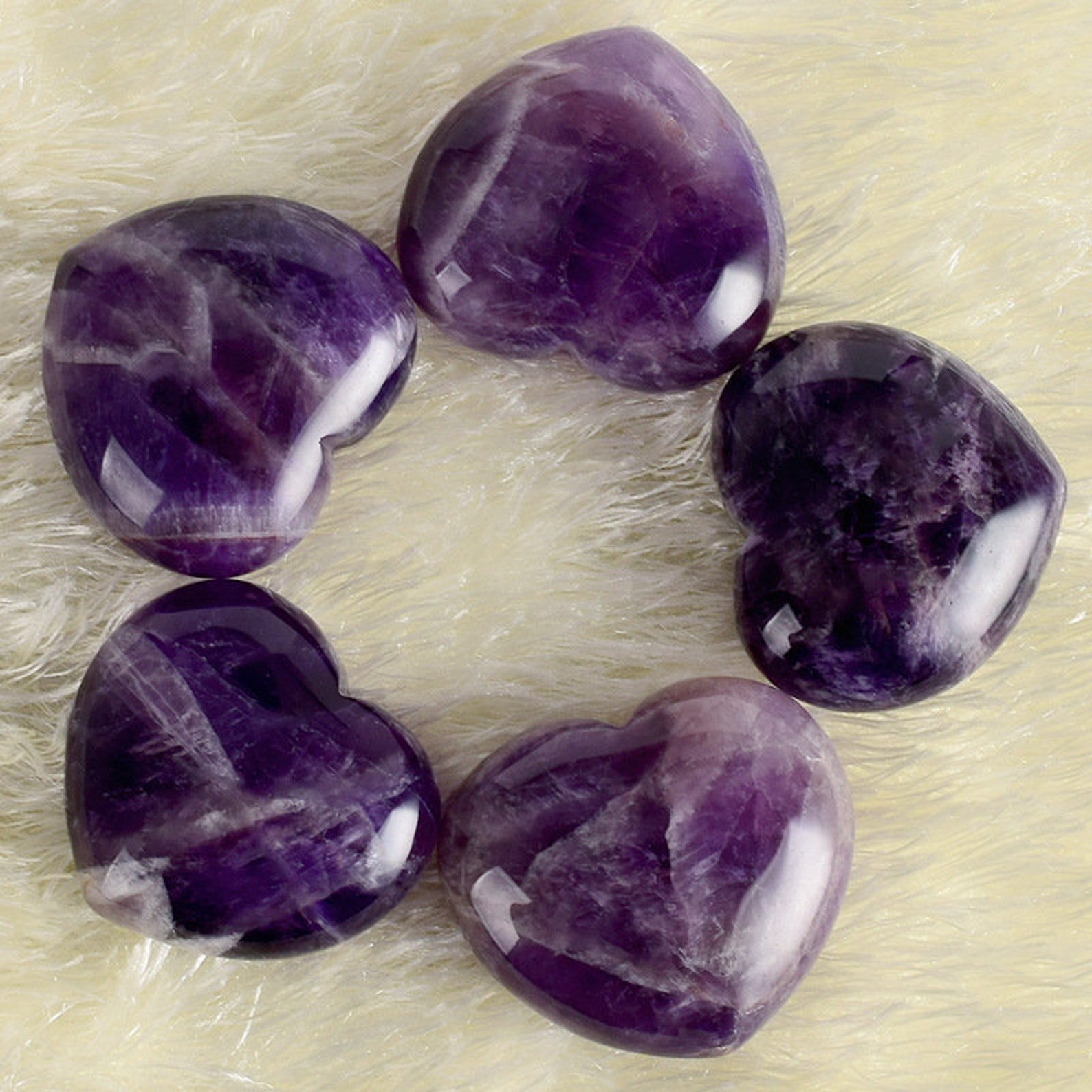 AAA Large Amethyst Puffy Heart - Etsy