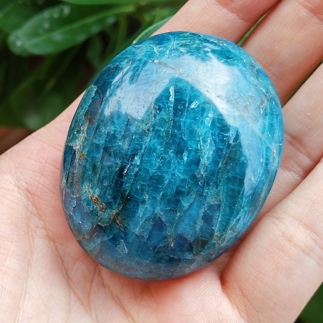 Large Apatite Palm Stone Apatite Apatite Stone Blue - Etsy