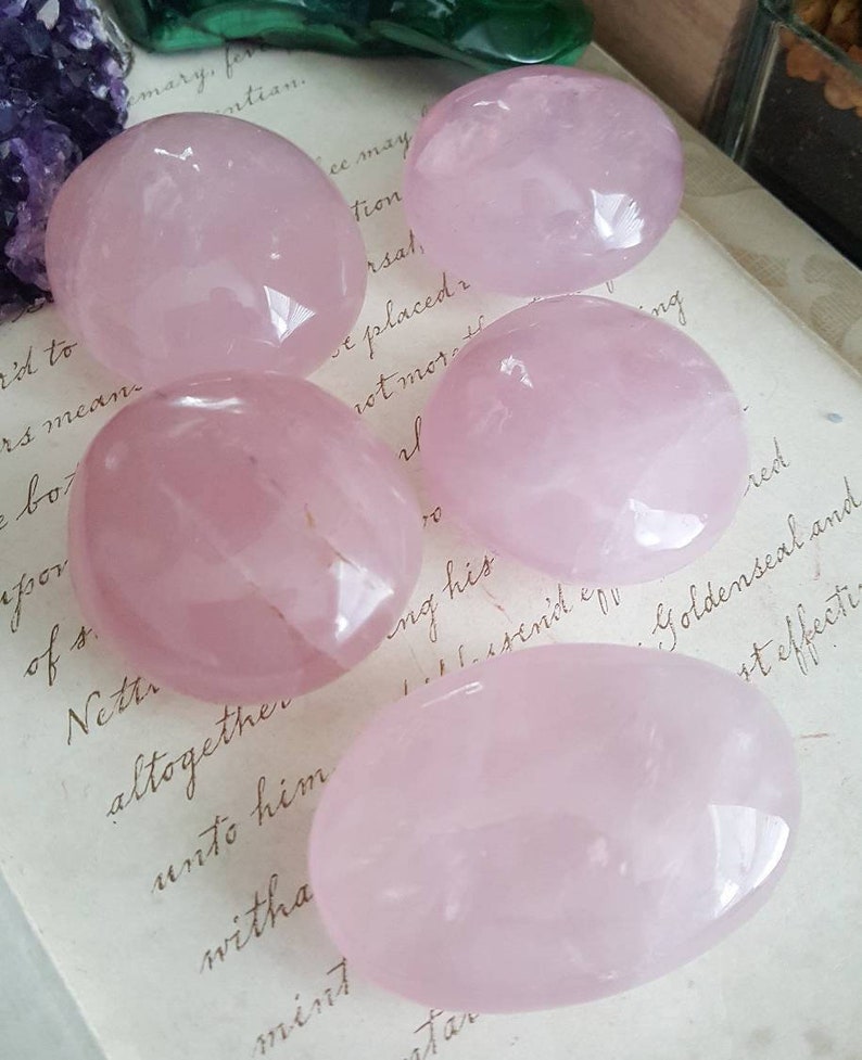 Large Rose Quartz Palm Stone Rose Quartz Polished Stones | Etsy