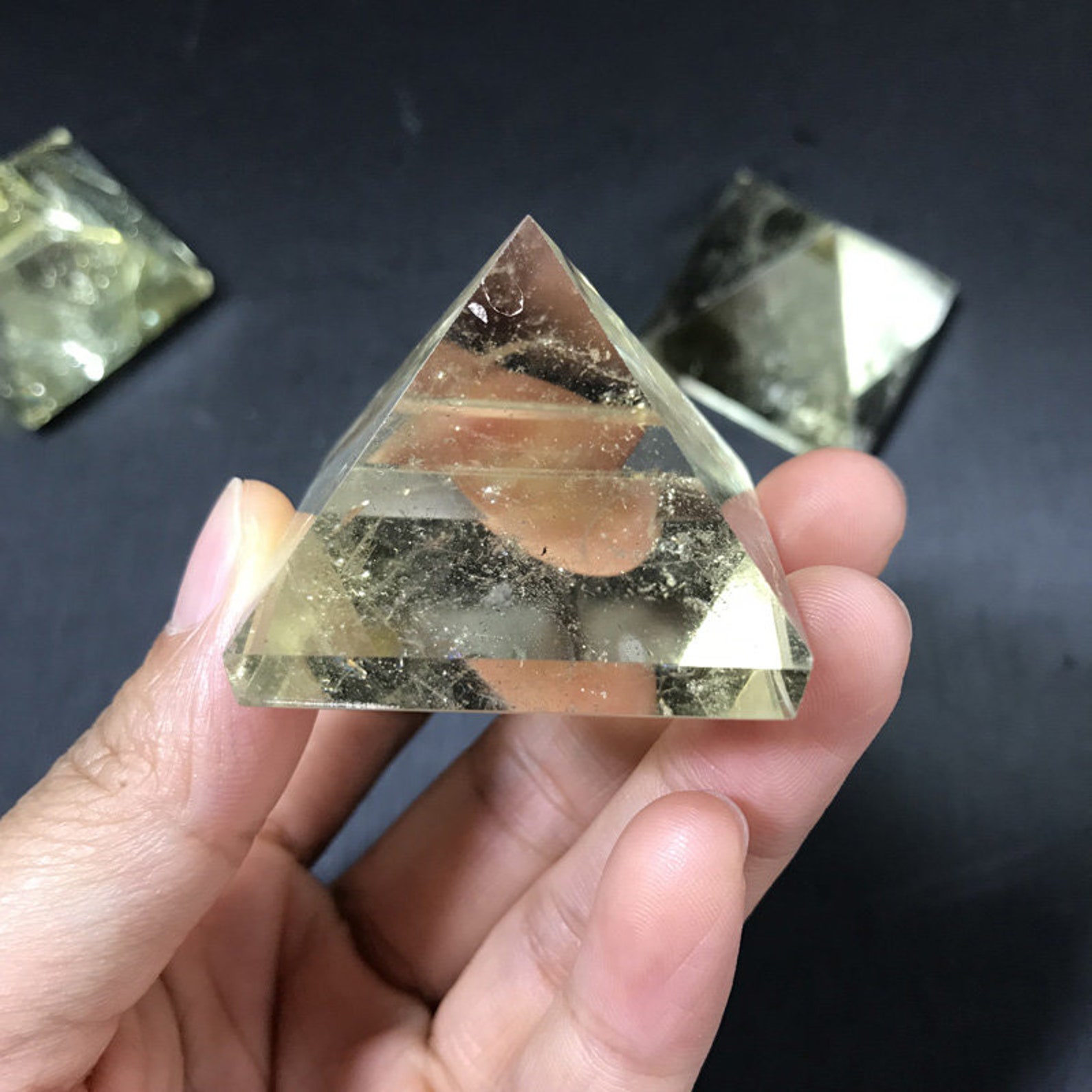 Citrine heat Treated Pyramid Crystal Pyramid 30mm 40mm - Etsy