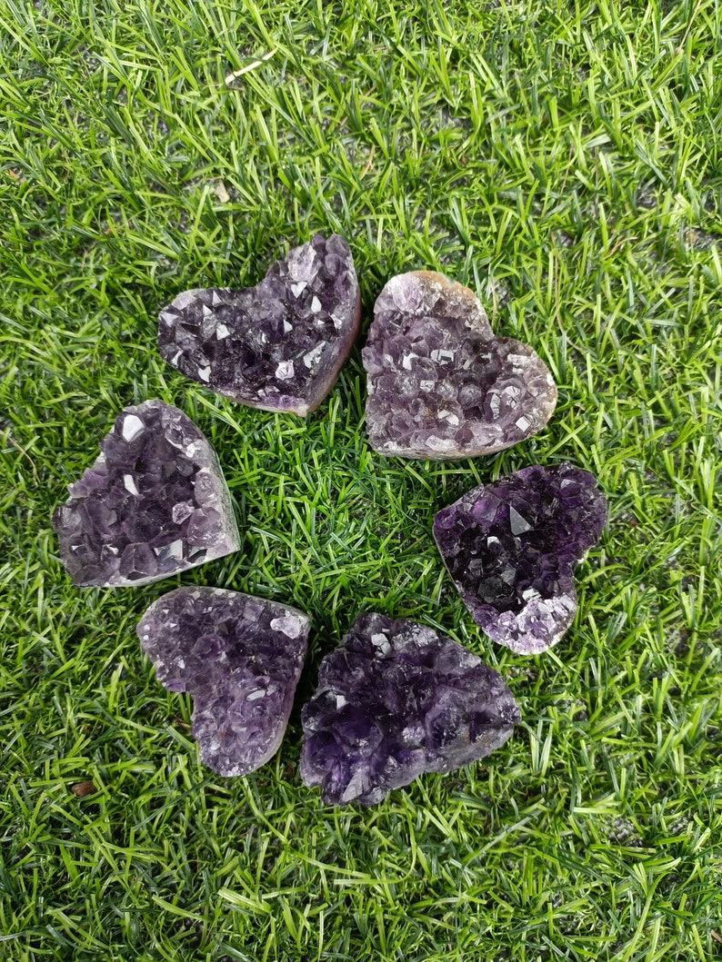 Amethyst Heart Cluster 40-50mm - Etsy