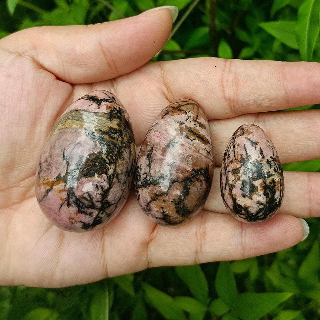 Rhodonite Egg in 3 Sizes - Etsy