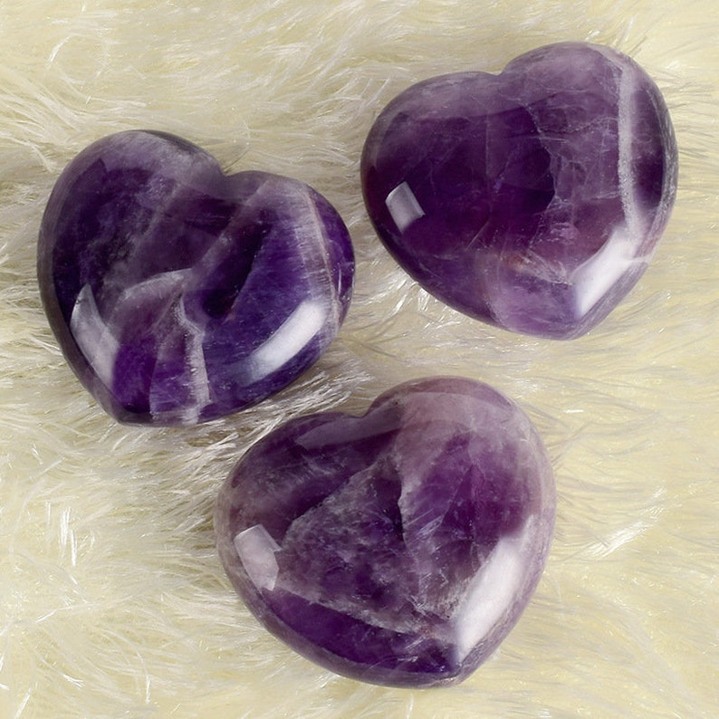 AAA Large Amethyst Puffy Heart - Etsy