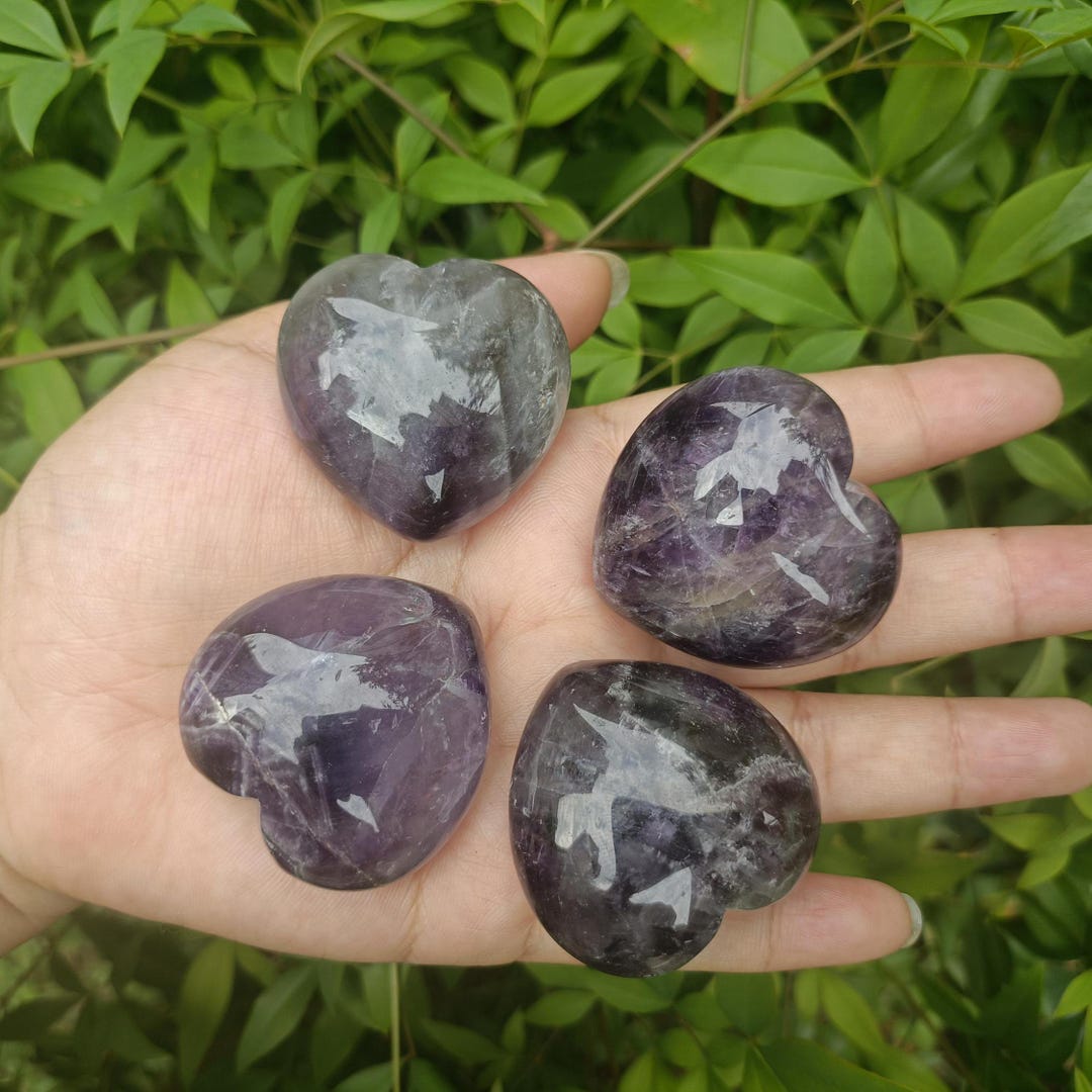 AAA Large Amethyst Puffy Heart - Etsy