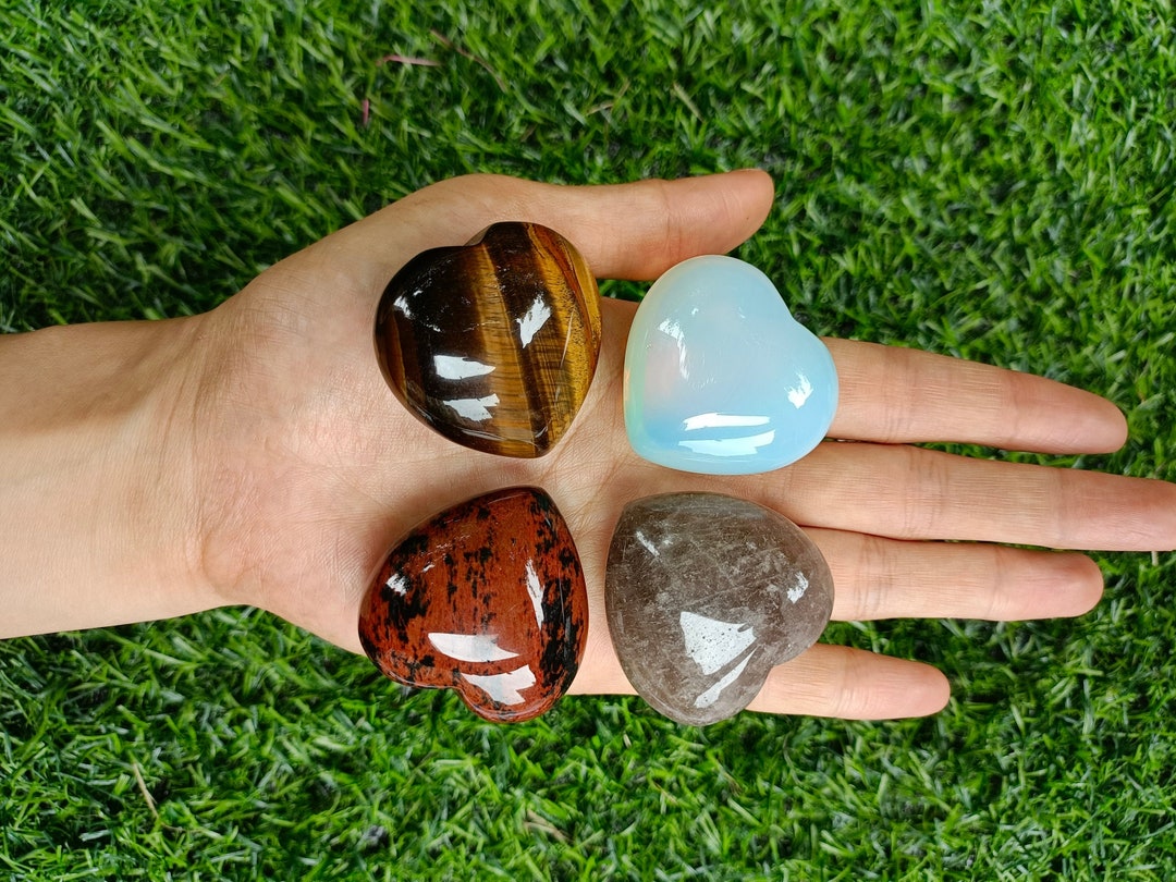 Large Heart Crystal Set of 4 - Etsy