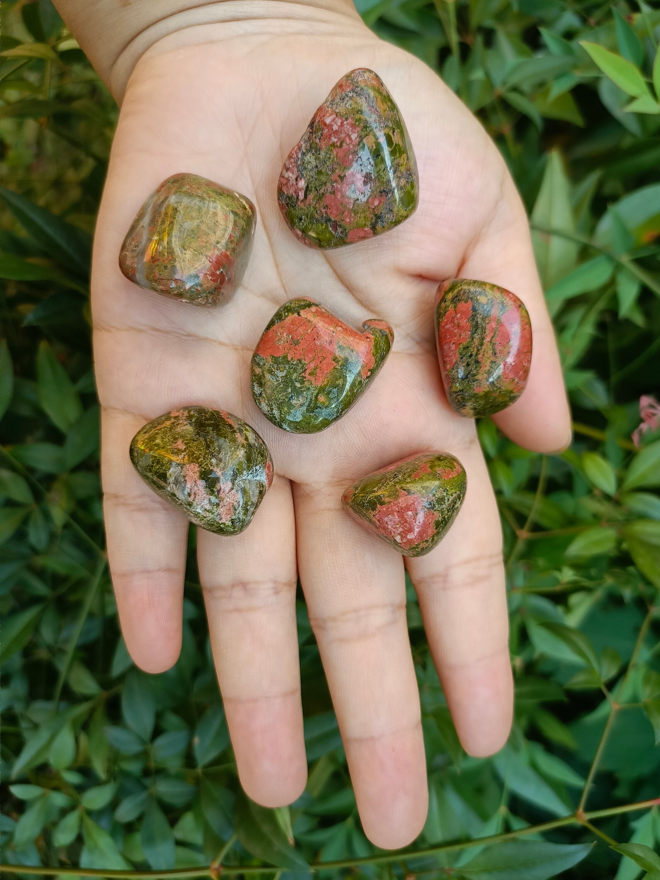 Unakite Tumbled Stones 20-40mm 11.5 - Etsy