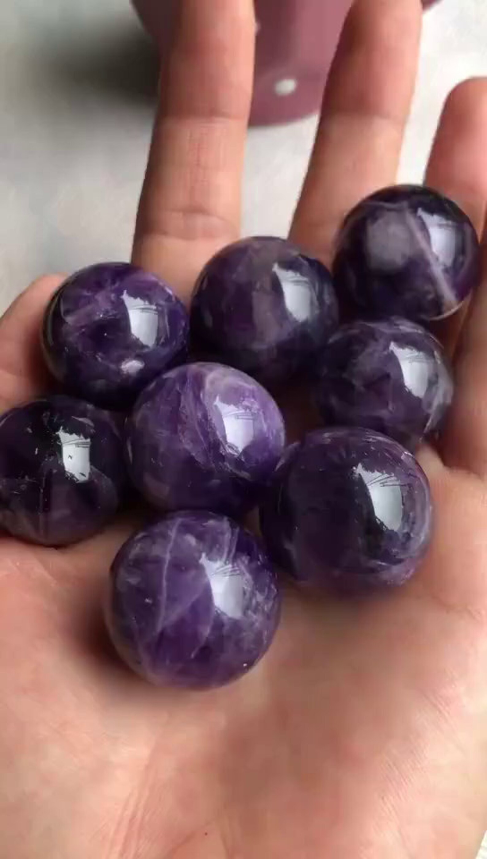 Amethyst Crystal Ball Sphere Set of 10 - Etsy