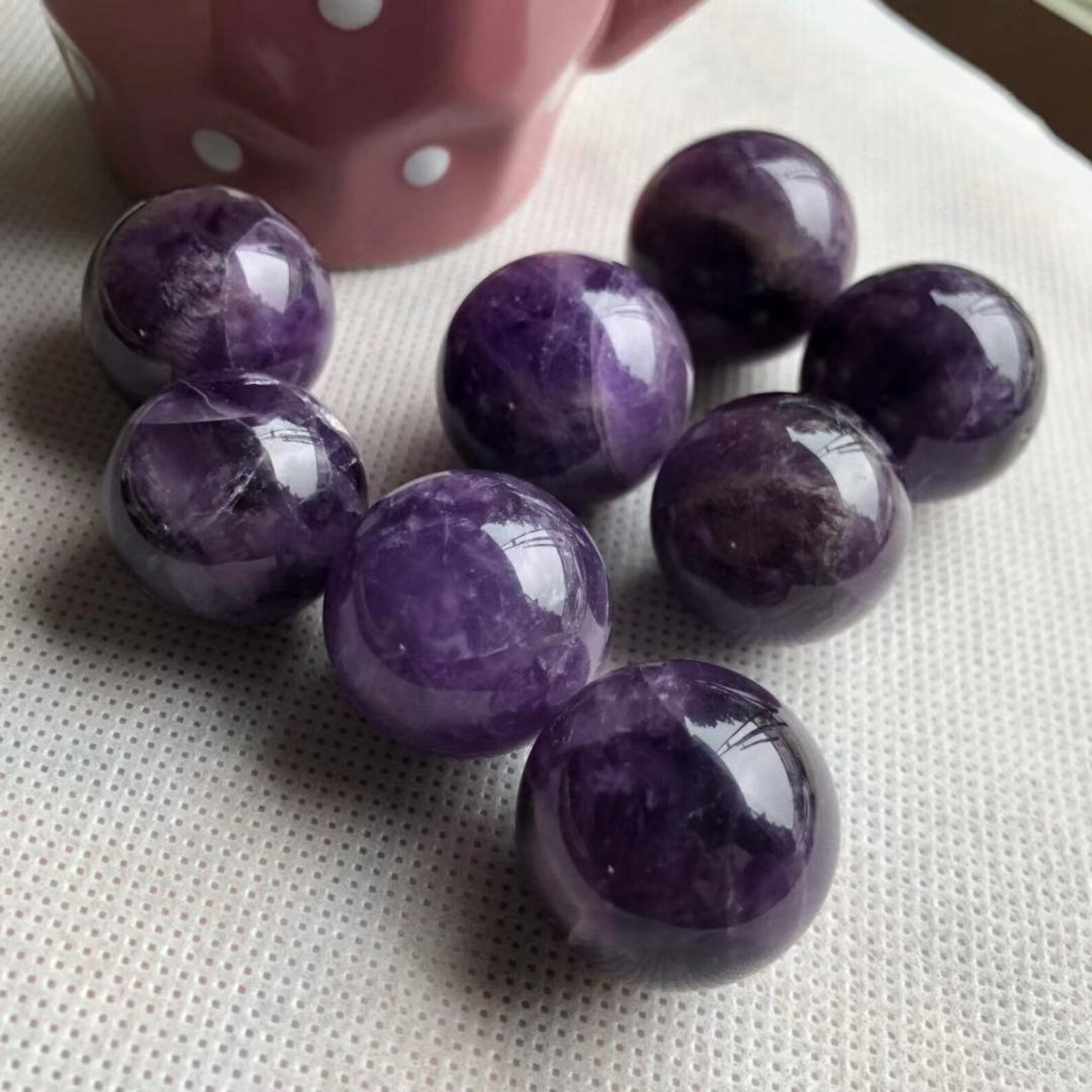 Amethyst Crystal Ball Sphere Set of 10 - Etsy