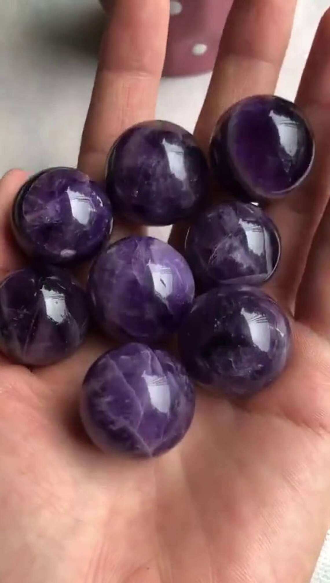 Amethyst Crystal Ball Sphere Set of 10 - Etsy
