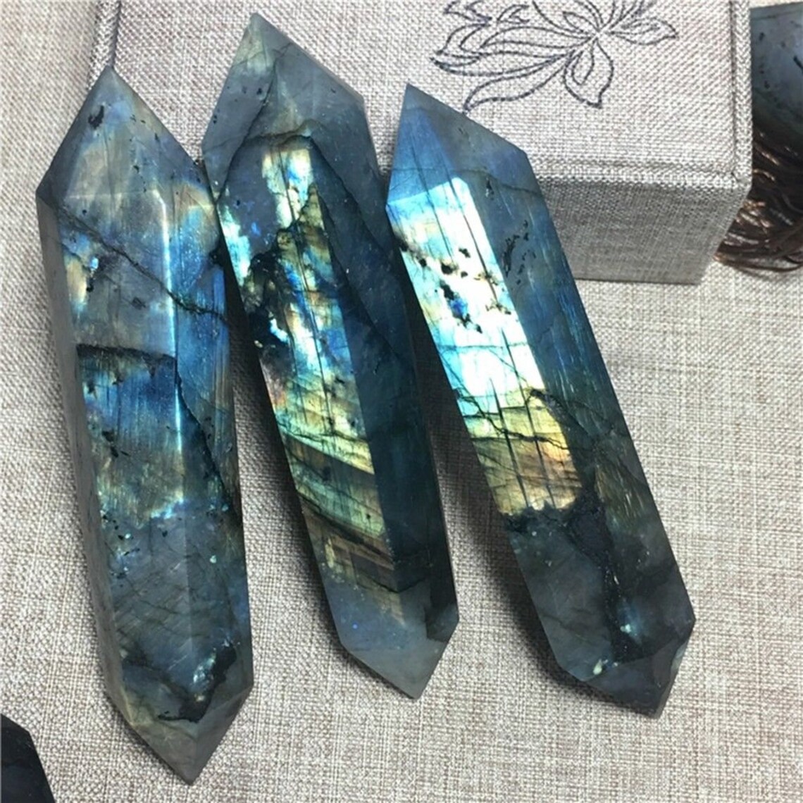 Large Labradorite Double Terminated Crystal Point Wand | Etsy