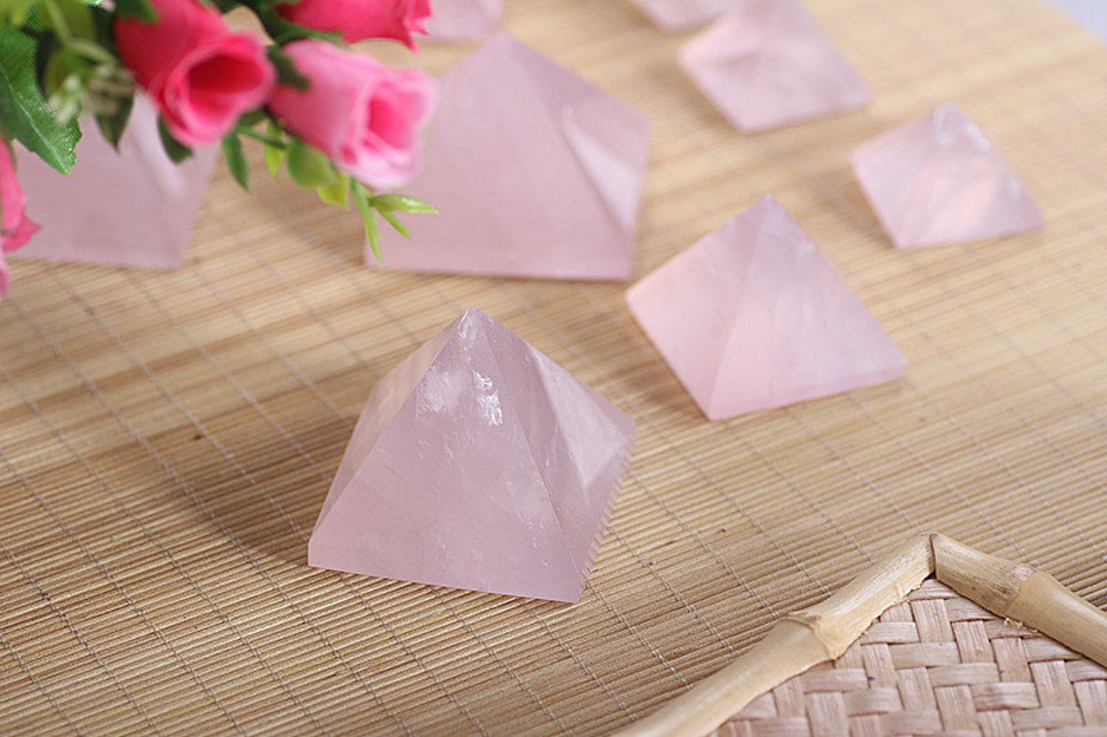 Rose Quartz Pyramid Crystal Pyramid in Many Sizes - Etsy