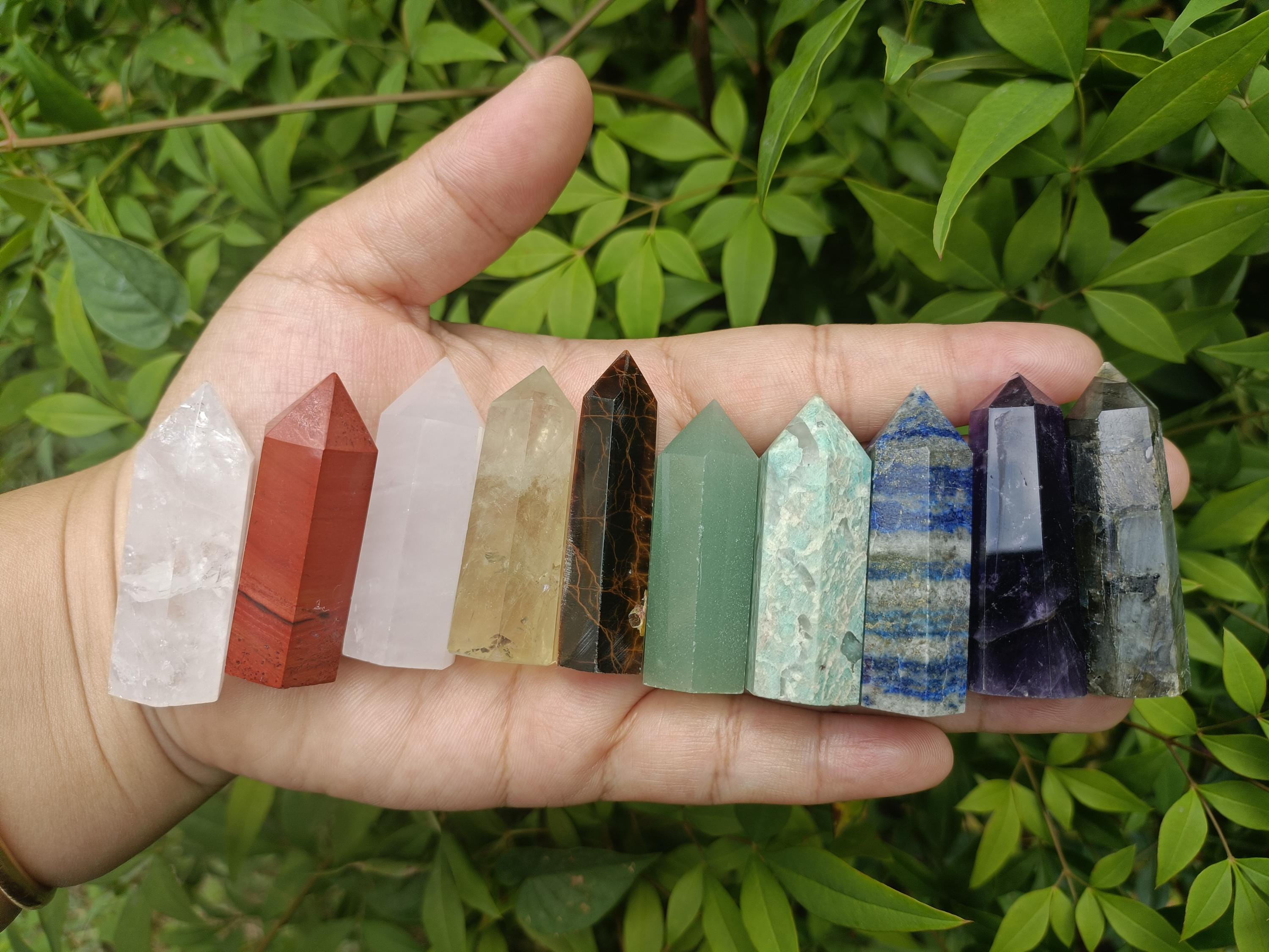 Crystal Tower Set of 10 in a Gift Box: Choose Your Natural Crystal ...