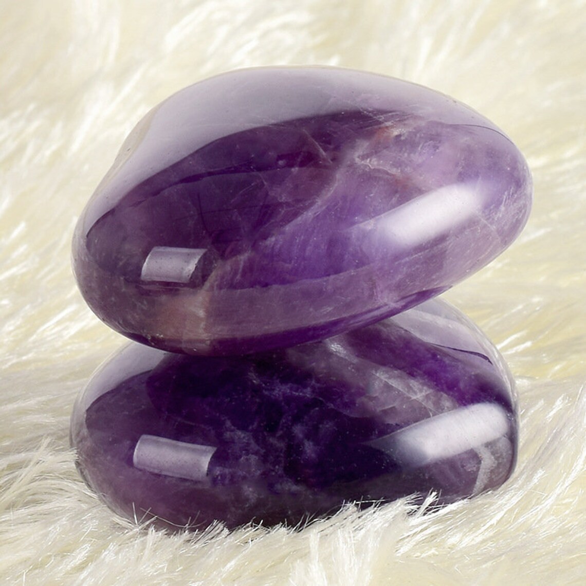 AAA Large Amethyst Puffy Heart - Etsy