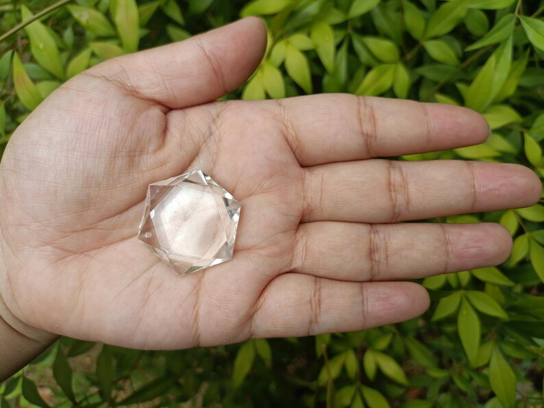 Clear Quartz Hexagon Shaped Crystal Palm Stone - Etsy