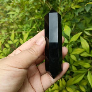 Large Black Obsidian Double Terminated Crystal Point Wand - Etsy