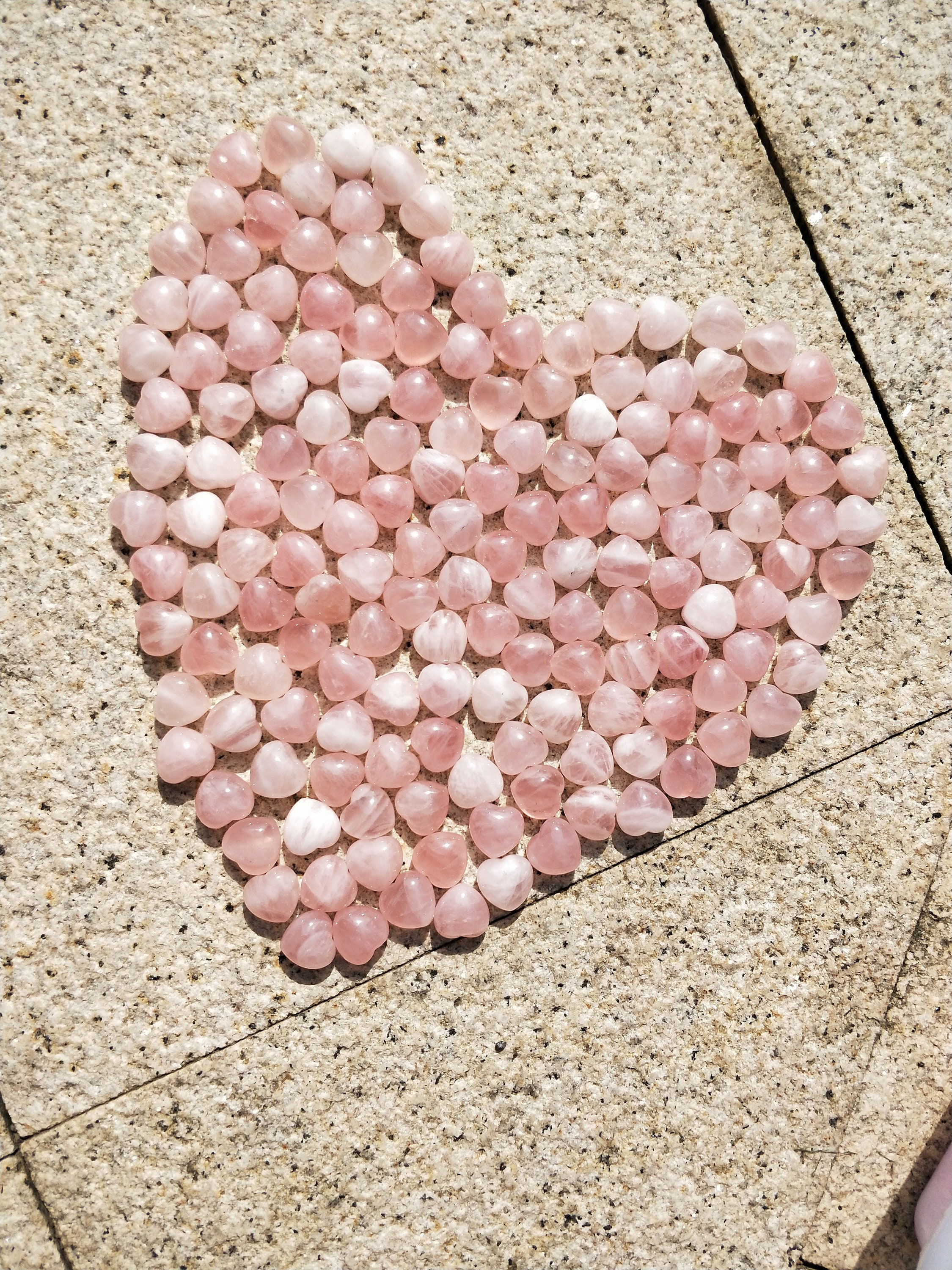 Rose Quartz Heart Stone Set of 100 15mm Wholesale Bulk - Etsy