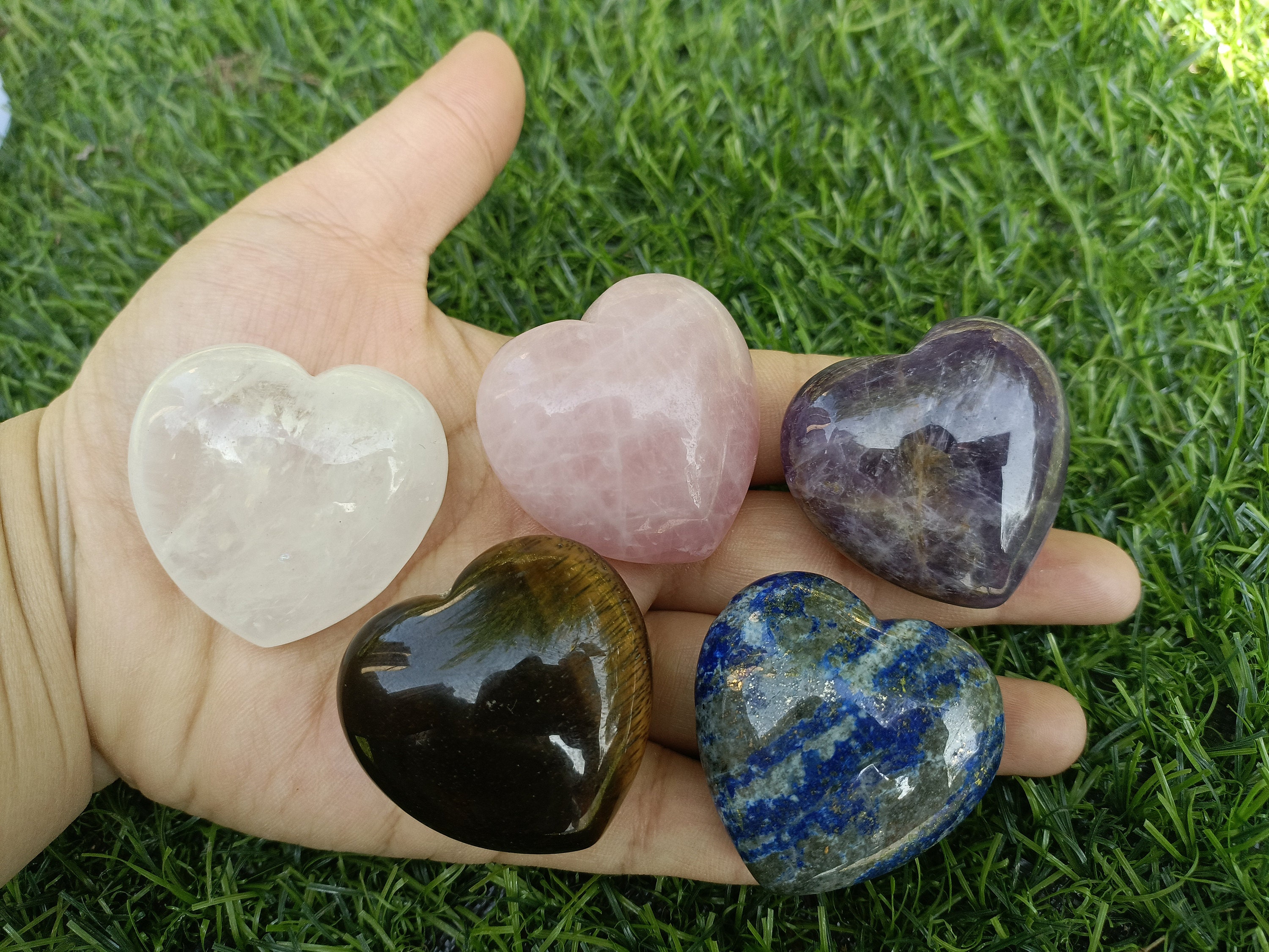 Large Heart Crystal Set of 5 v2 | Etsy