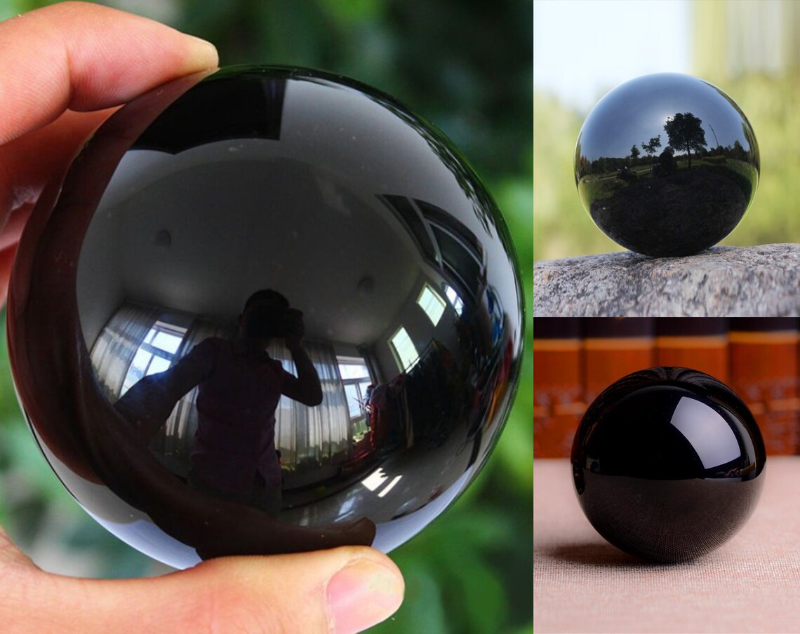 Black Obsidian Crystal Ball Sphere 60mm 2.36 | Etsy