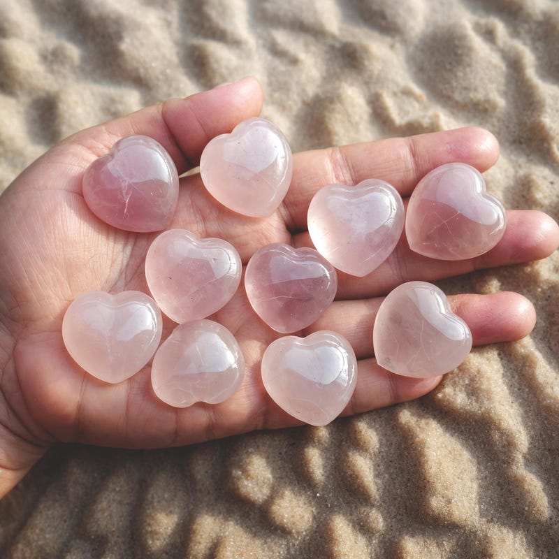 Heart Rose Quartz - Etsy