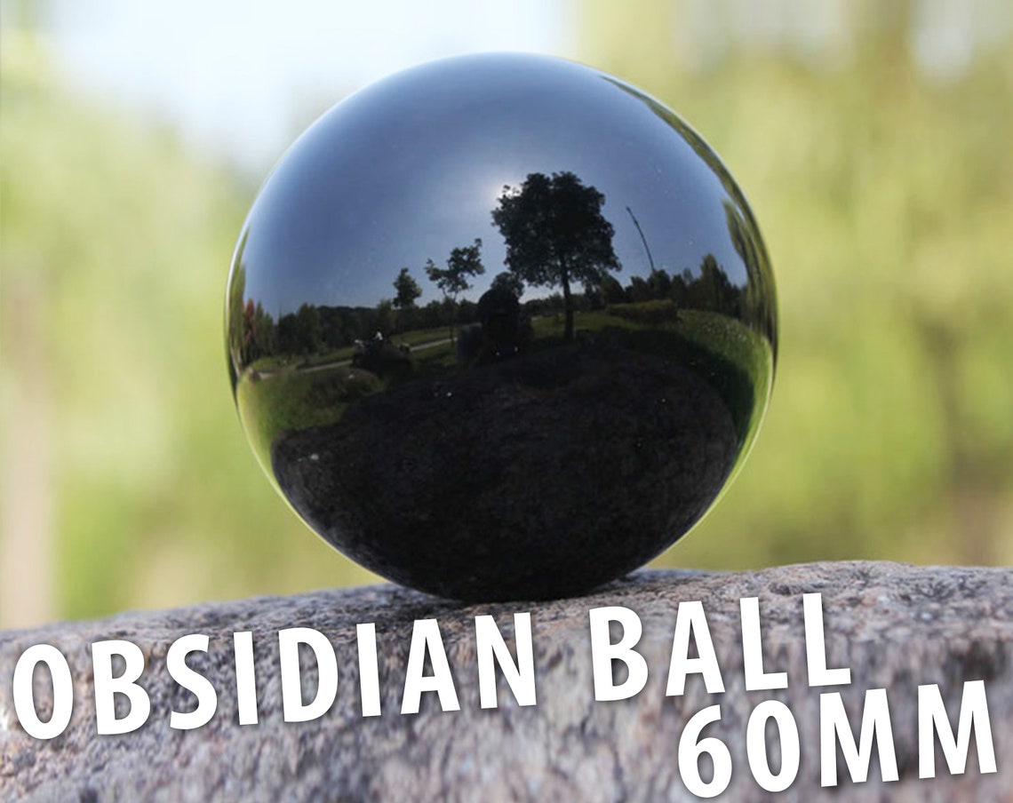 Black Obsidian Crystal Ball Sphere 60mm 2.36 - Etsy