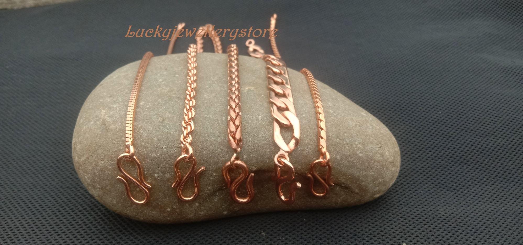 Pure Copper Link Chain Lucky Therapy Bracelet Heavy Chain Anklet ...